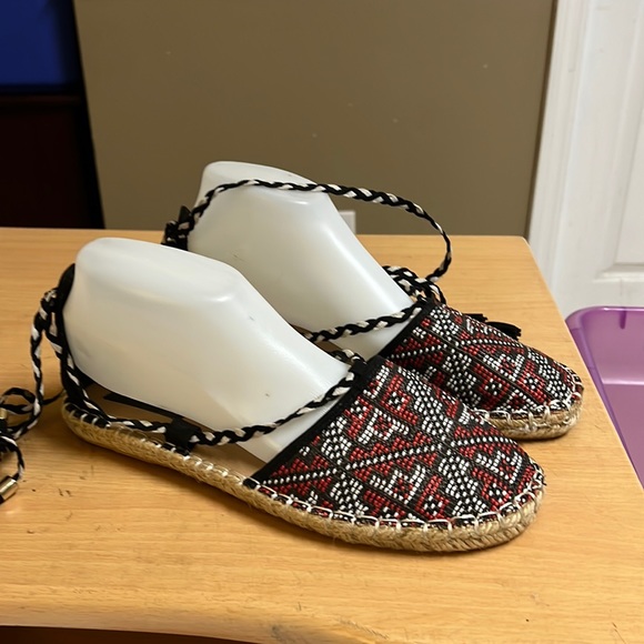 David Aaron | Shoes | David Aaron Boho Ankle Wrap Espadrilles 9 | Poshmark